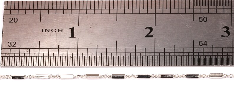 Bar Satellite Cable Chain Brass Chain Silver Plated | Etsy