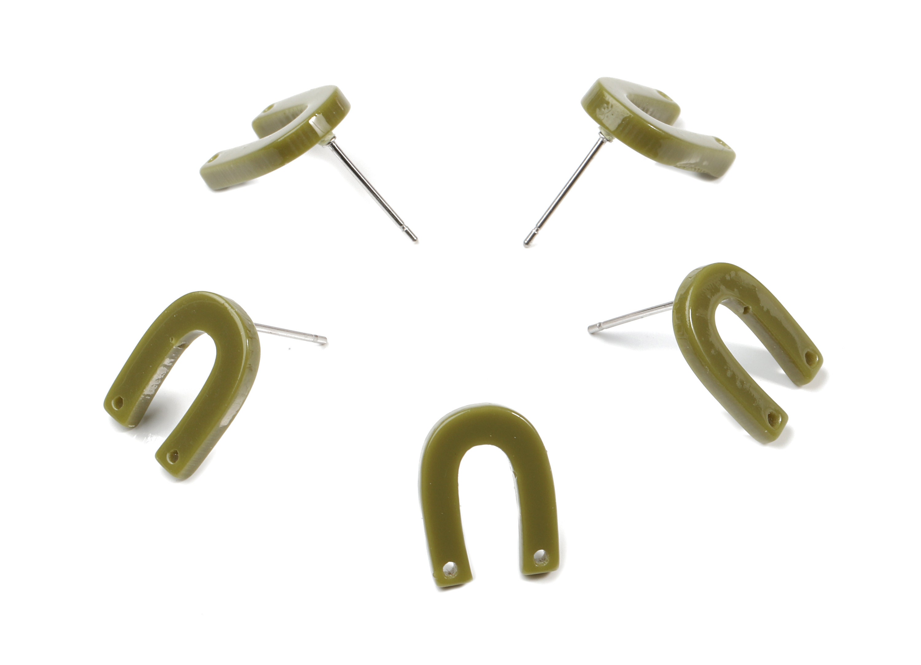 Acrylic Mini U Earring Stud With 2 Hole Horsehoe Connector - Etsy