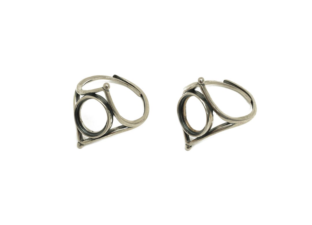 10x12mm Adjustable Oval Ring Setting - Diamond Adjustable Ring - Hoop ...