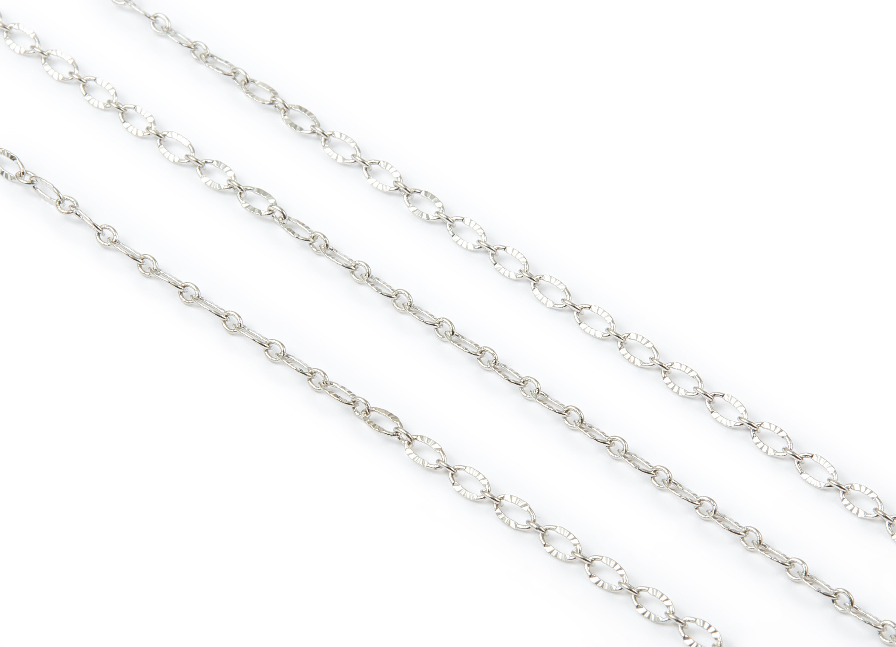 Textured Cable Chain Hammered Chain Silver Tone Plated - Etsy