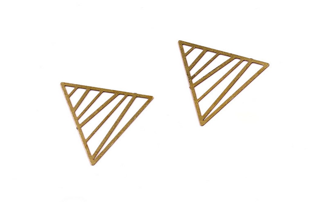 Triangle Shaped Earring Charms - Raw Brass Earring - Teardrop Earring ...