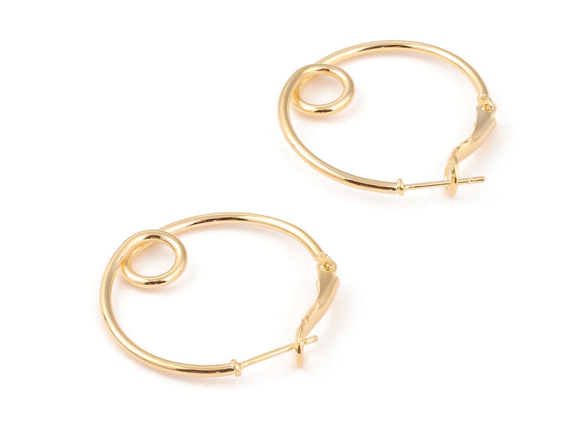 Brass Round Earring Clasp Brass Round Ear Wire 18K Real - Etsy