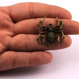 Zinc Alloy Pendant - Spider Shaped - Alloy Charms - Antique Bronze Tone ...