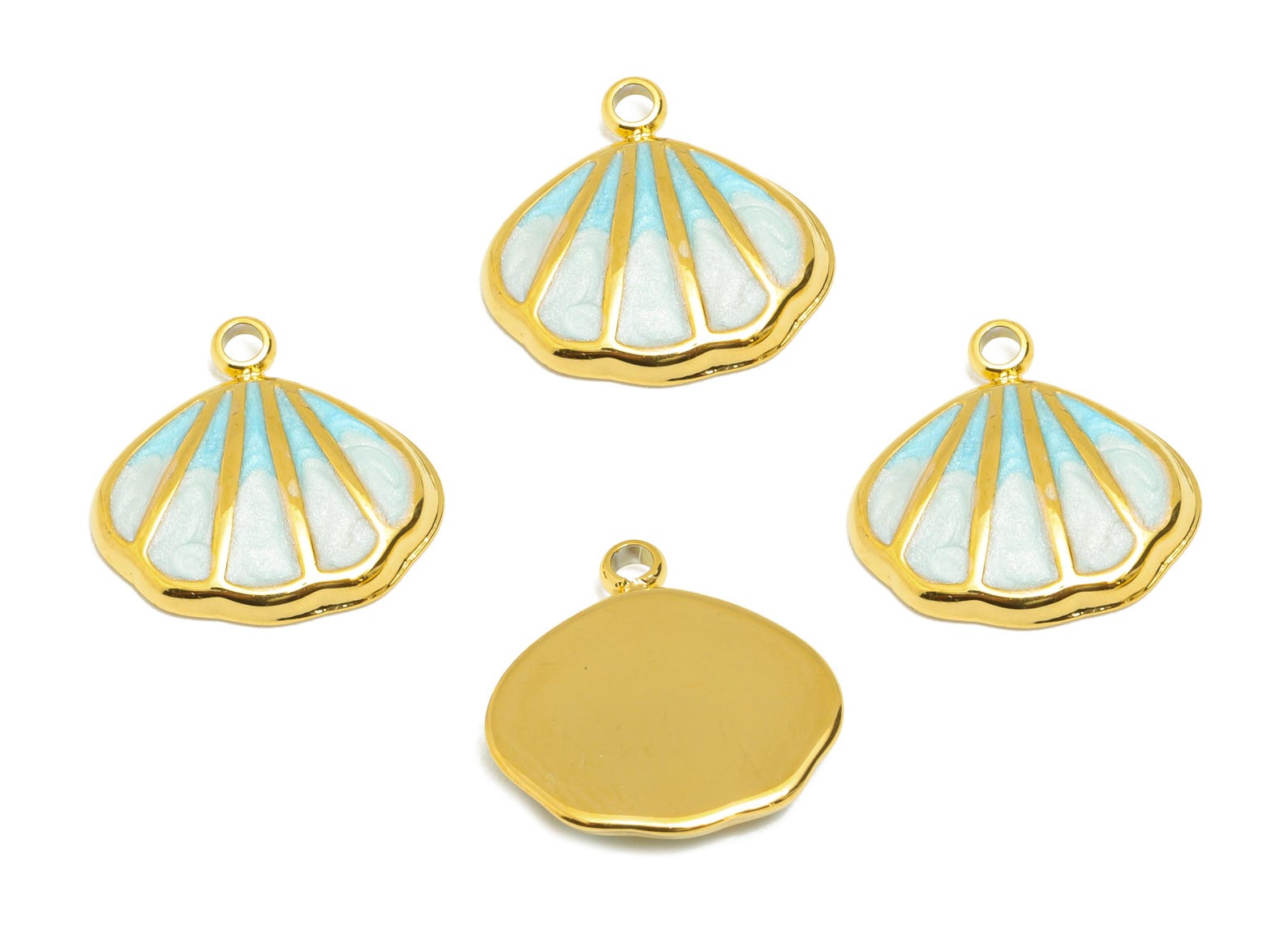 Steel Shell Charms - Refined Enamel Shell Pendant - Artistic Marine ...