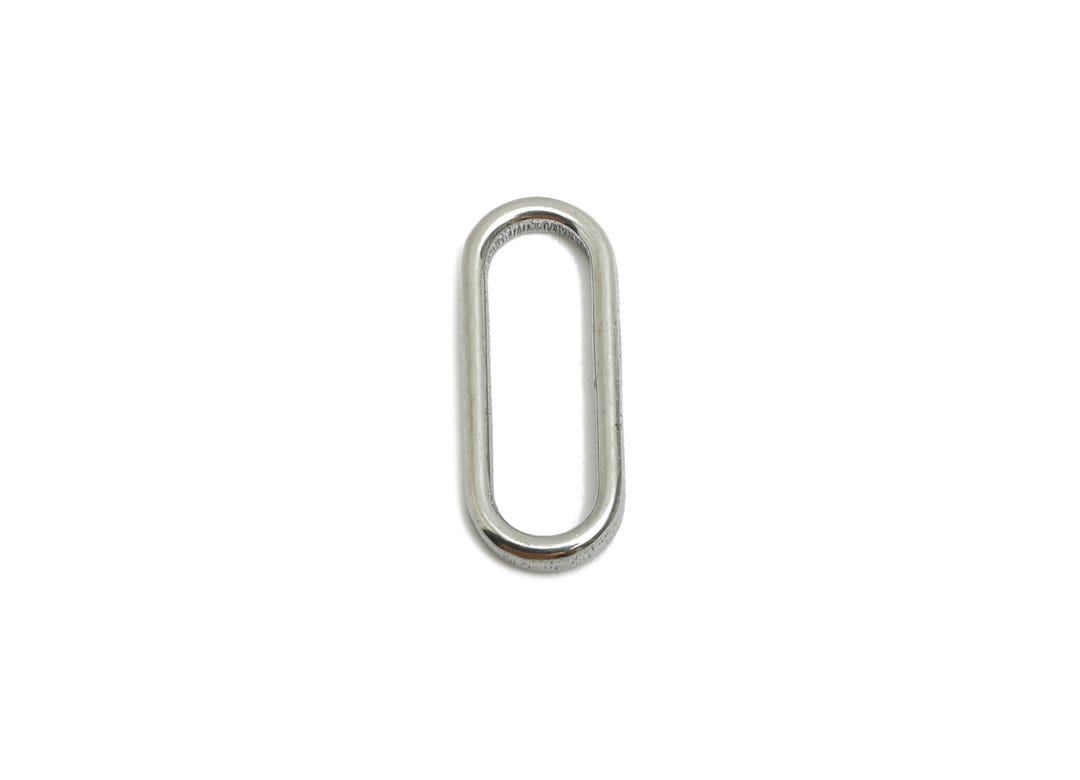 Steel Oval Connector - Steel Geometry Minimalist Link Charm - Polished ...