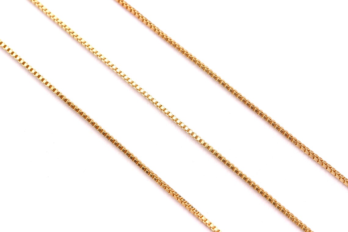 Cube Box Chain Link Square Chain Raw Brass Chain Tiny | Etsy