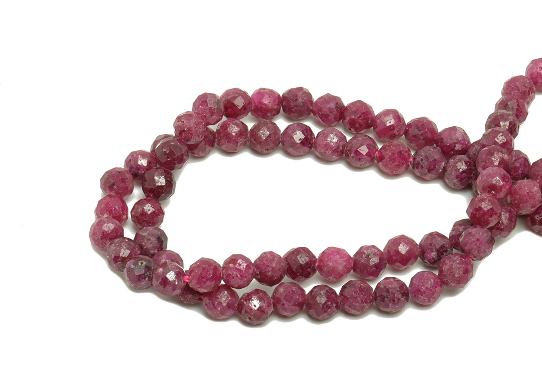 5mm Ruby Round Beads - Natural Stone Crystal - Gemstone Purple Ruby ...
