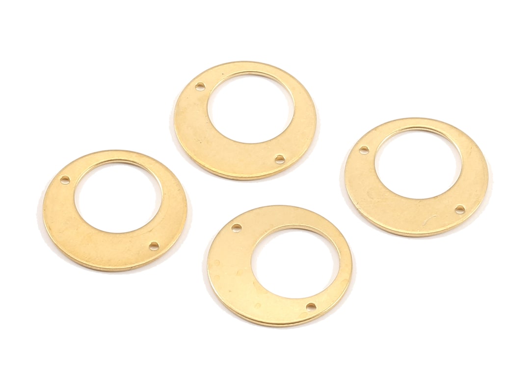 Brass Circle Connector - Raw Brass Circle Connectors With 2 Holes ...