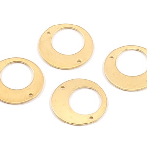 Brass Circle Connector - Raw Brass Circle Connectors With 2 Holes ...