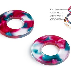 Acetate Hoop Earring Charms - Circle Pendant - Earring Findings ...