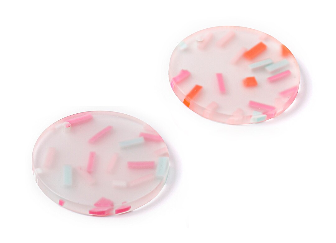Acrylic Round Charms - Matte Acrylic Coin Earrings and Pendant ...