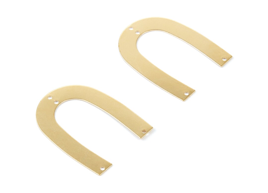 Brass U Connector - U Raw Brass Connectors With 4 Holes - Jewelry ...