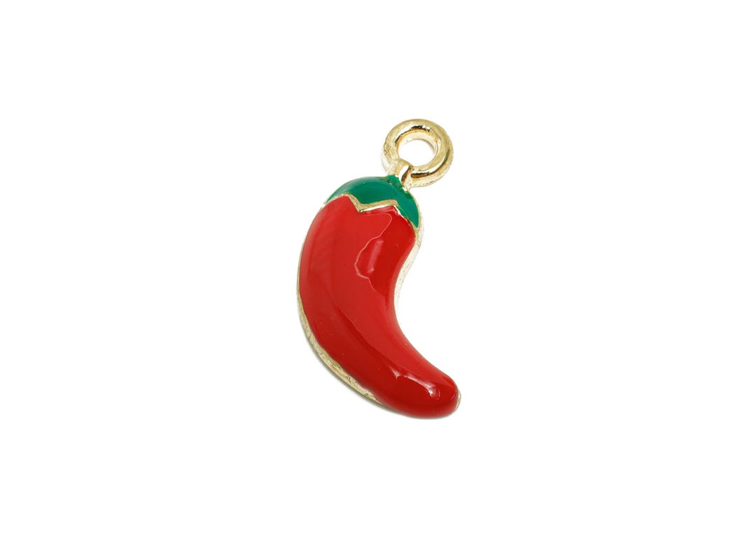 Alloy Enamel Chili Pepper Charm - Red Hot Pepper Charm - DIY Culinary ...