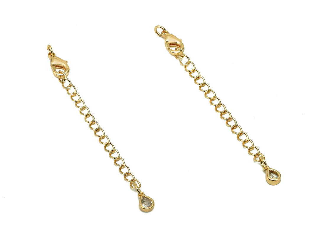 Extender Curb Chain - Zircon Extender Safety Clasp - Drop Lobster Clasp ...