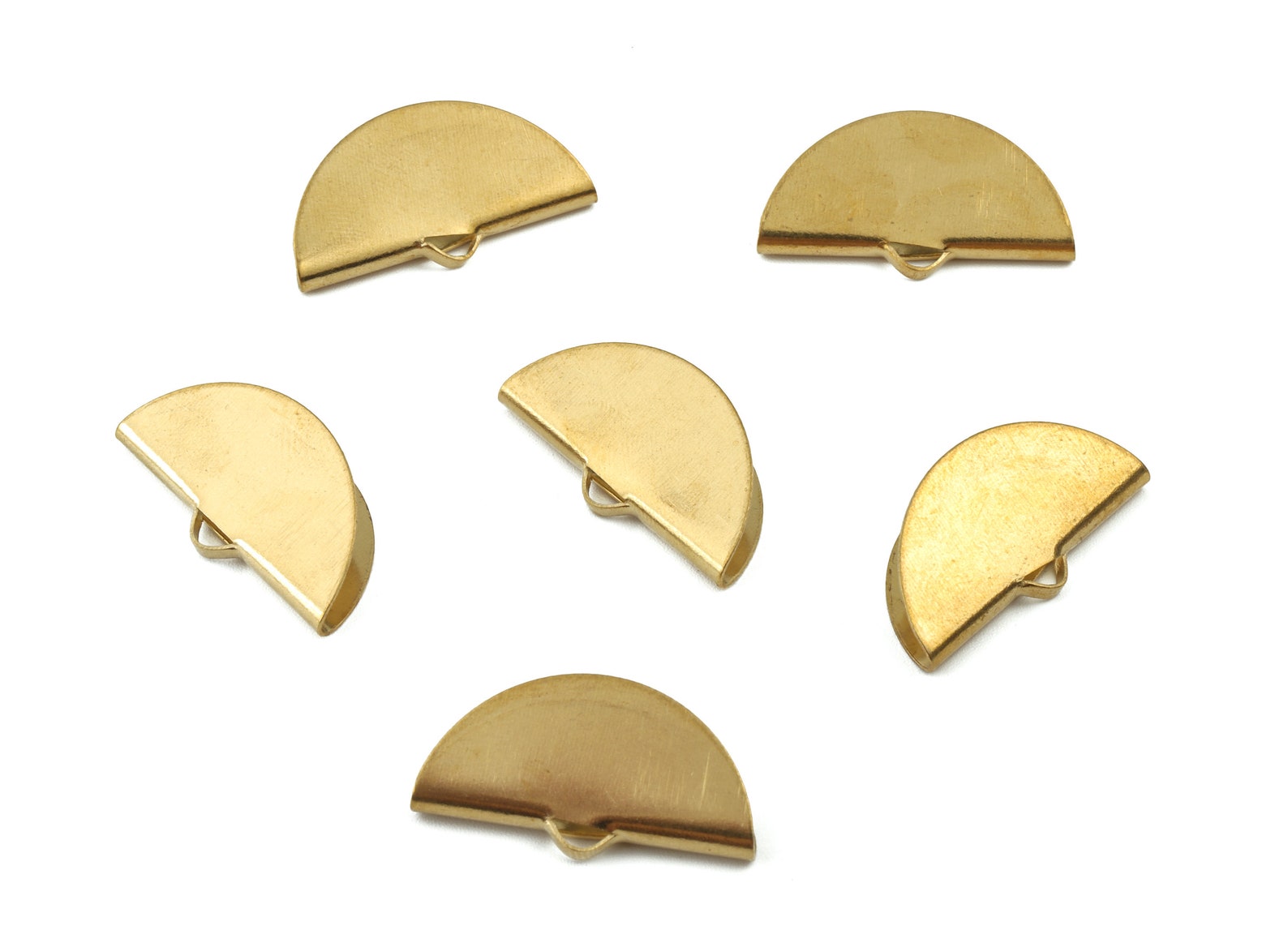 Brass Ribbon Crimps Fasteners Clip Half Moon Brass Metal - Etsy