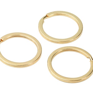 KC Gold Tone Metal Key Rings - Falt Split Rings - Circle Key Rings ...