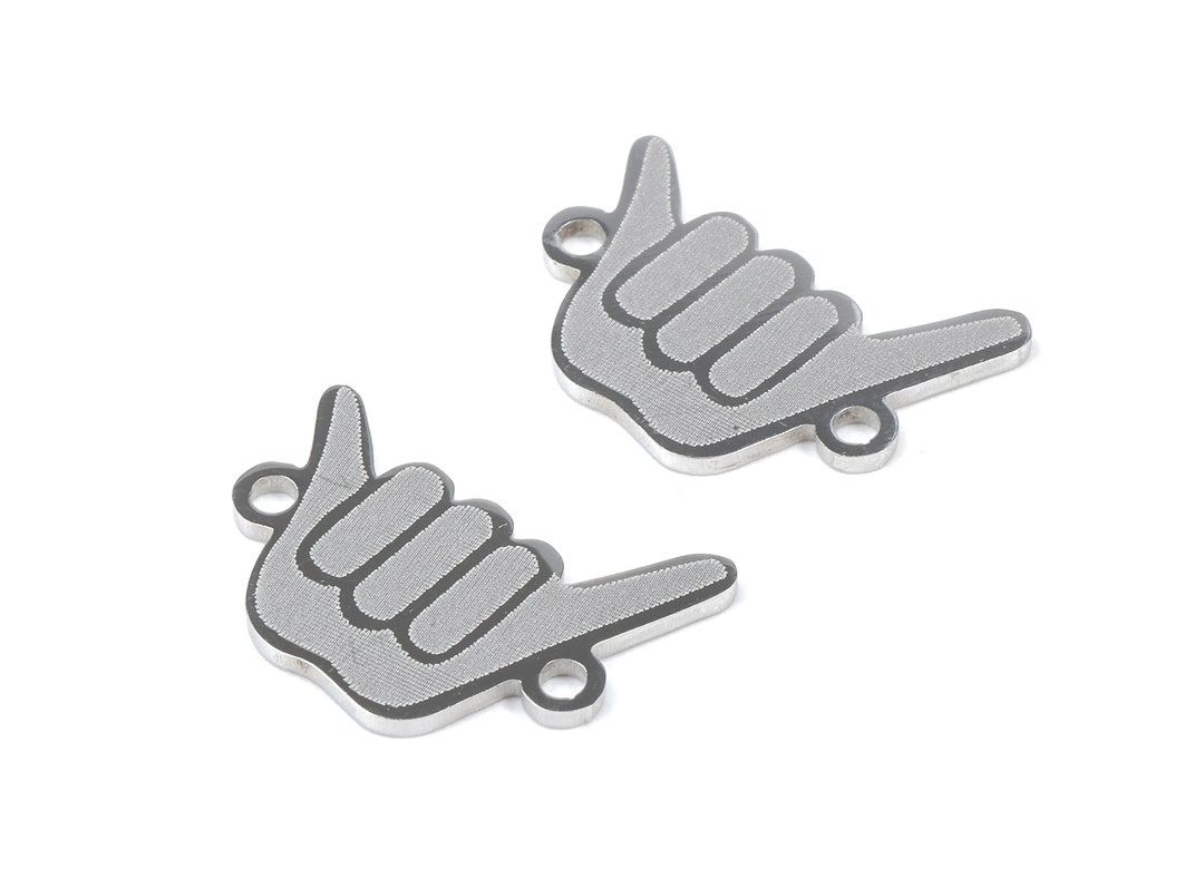 Stainless Steel Hand Sign Connector - Hand Sign Earrings Charms and ...