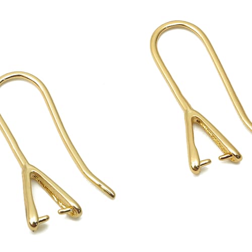 18K Real Gold Plated Brass Earring Wire Brass Ear Wire - Etsy