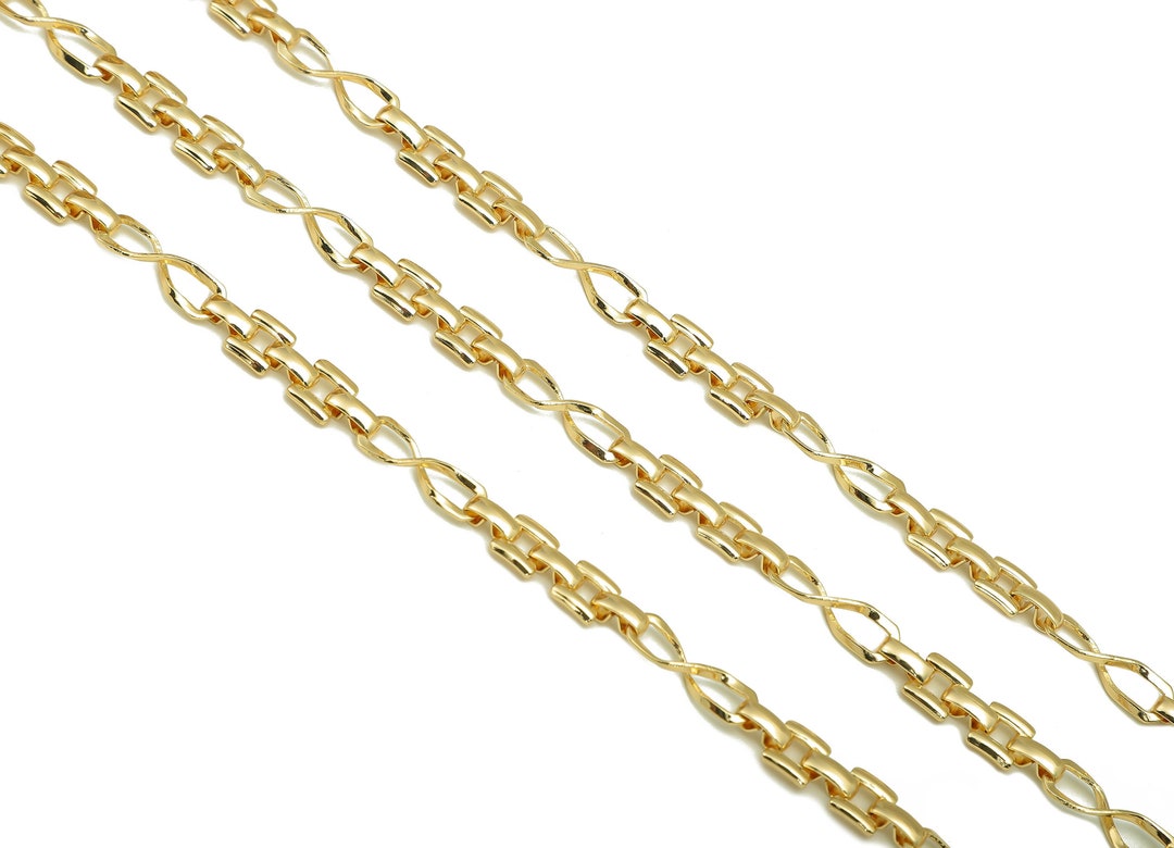 Brass Infinity Link Chain Gold Link Chain Infinity Link Chain Bracelet ...