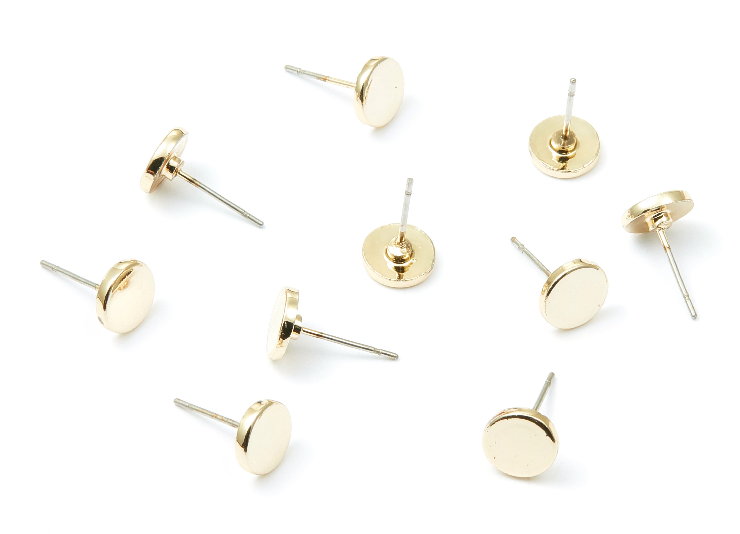 Round Stud - Zinc Alloy Bar Stud - Gold Tone Plated - Stainless Steel ...
