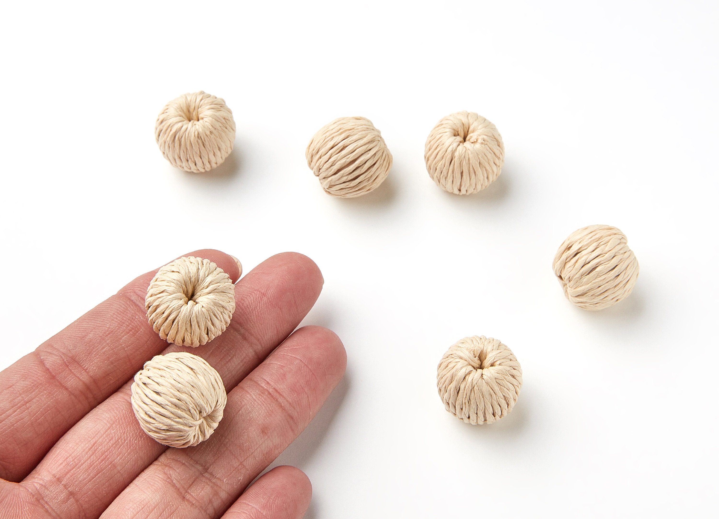 Handwoven Paper Rope Earrings Ball Shaped Paper Rope Pendant - Etsy
