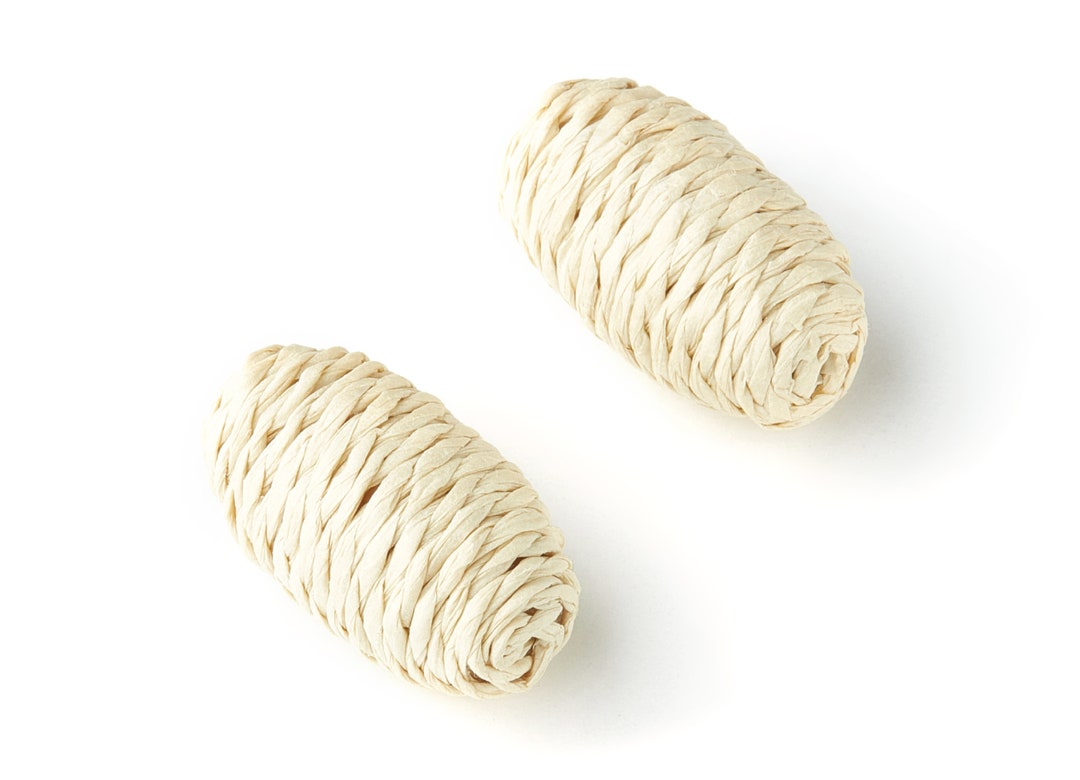 Handwoven Rattan Earrings - Cocoon Shaped Rattan Pendant - Wooden Straw ...