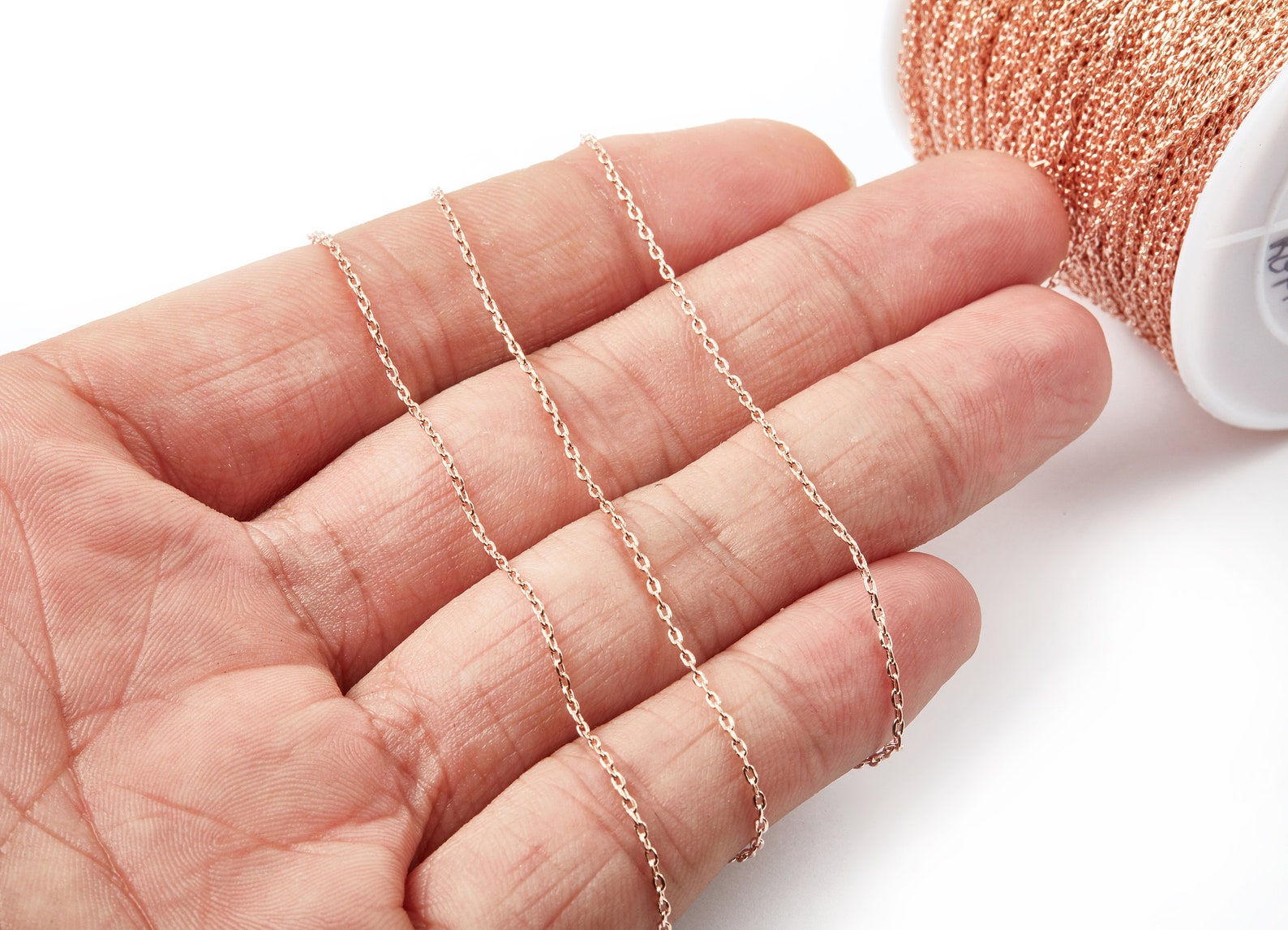 Faceted Soldered Flat Cable Chain 18k Real Gold Plated Rose - Etsy