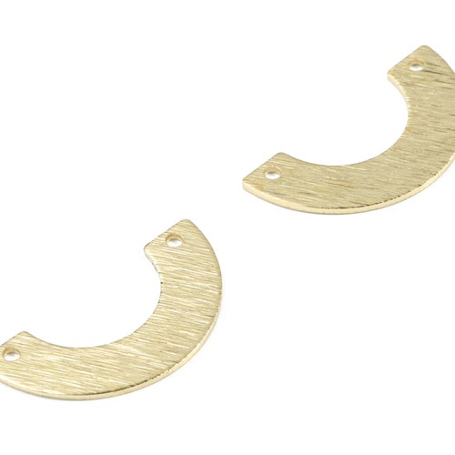 Brass Half Circle Connector 3 Holes Brass Charms Raw | Etsy