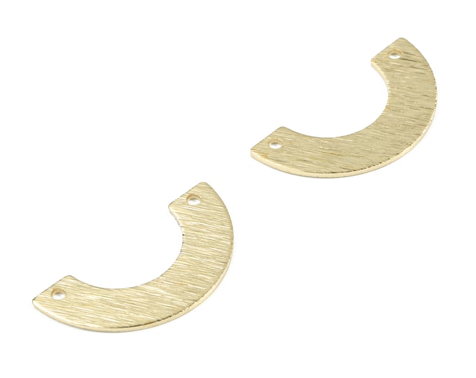 Brass Semi Circle Connector Raw Brass Textured Half Moon - Etsy