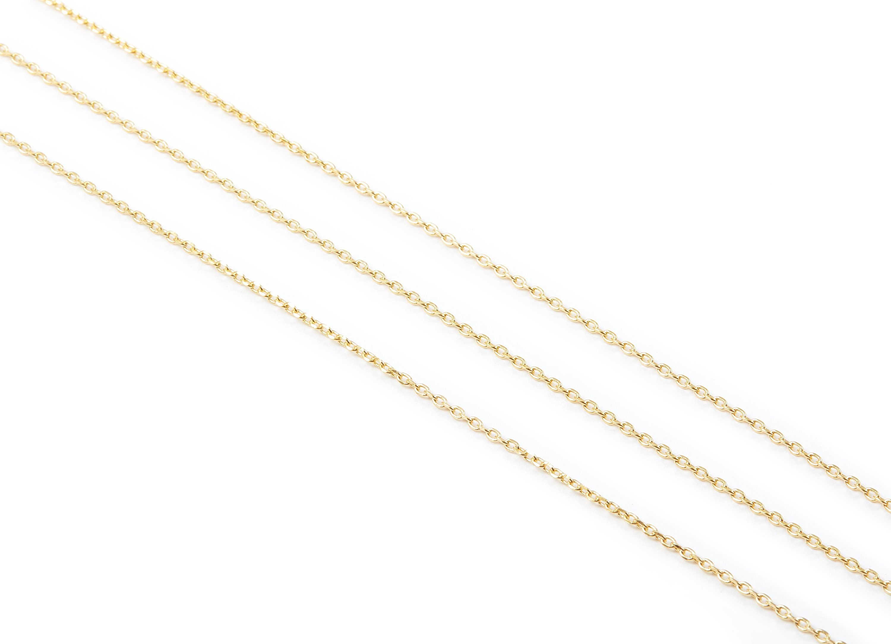 Faceted Soldered Flat Cable Chain - 18k Real Gold Plated Brass Chain ...
