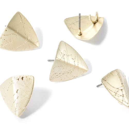 Iron Earring Stud Gold Tone Plated Oval Shaped Earring - Etsy