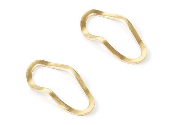 Brass Oval Charms Wavy Oval Shaped Raw Brass Pendant - Etsy