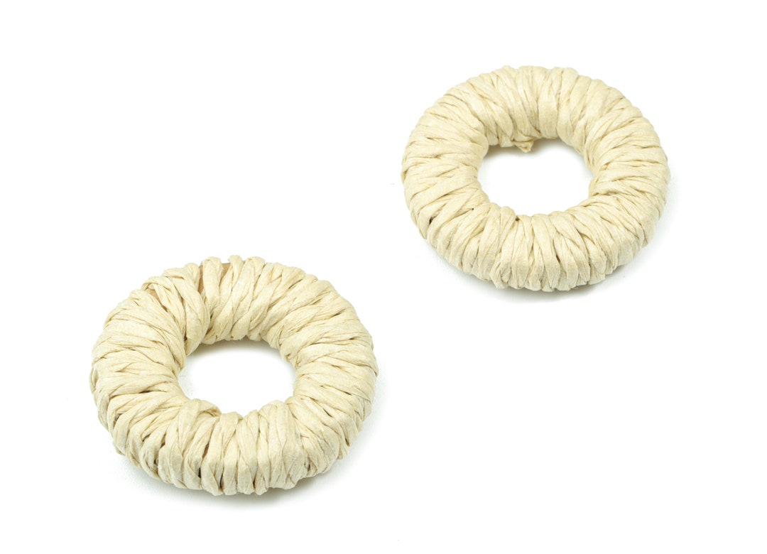 Handwoven Rattan Rope Earrings Round Rattan Earrings Charms Wooden ...