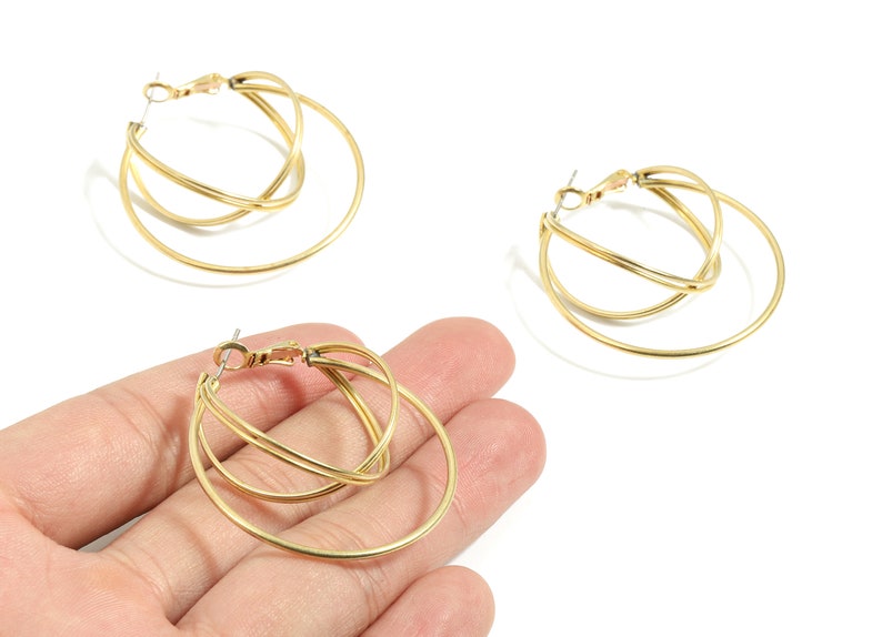 Brass Circle Earring Clasp Raw Brass Crescent Clasp Etsy