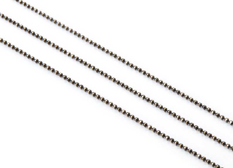 Faceted Tiny Ball Chain brass Chain Antique Brass Faceted - Etsy