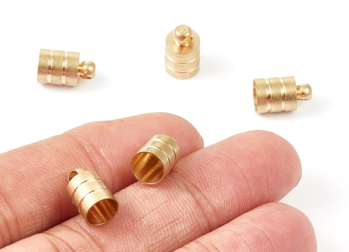 Brass Tassel End Caps 711.5 Raw Brass Barrel End Cord | Etsy