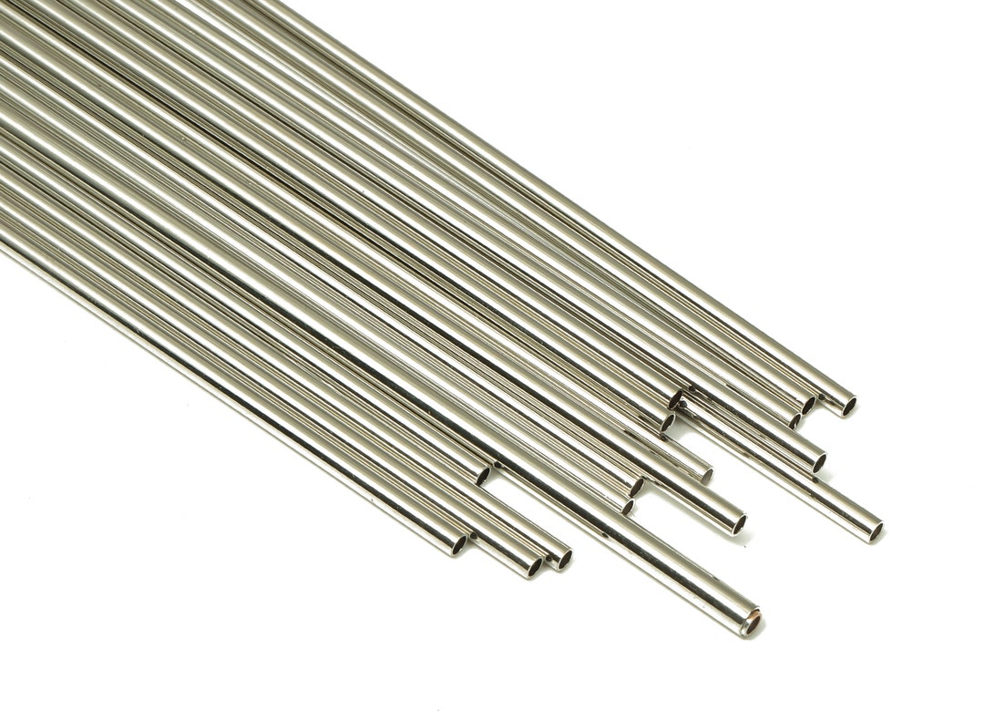 Silver Tone Himmeli Tubes - Brass Round Himmeli DIY Tube Beads - Circle ...
