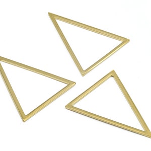 Brass Triangle Ring Charms - Raw Brass Triangle Earrings and Pendant ...