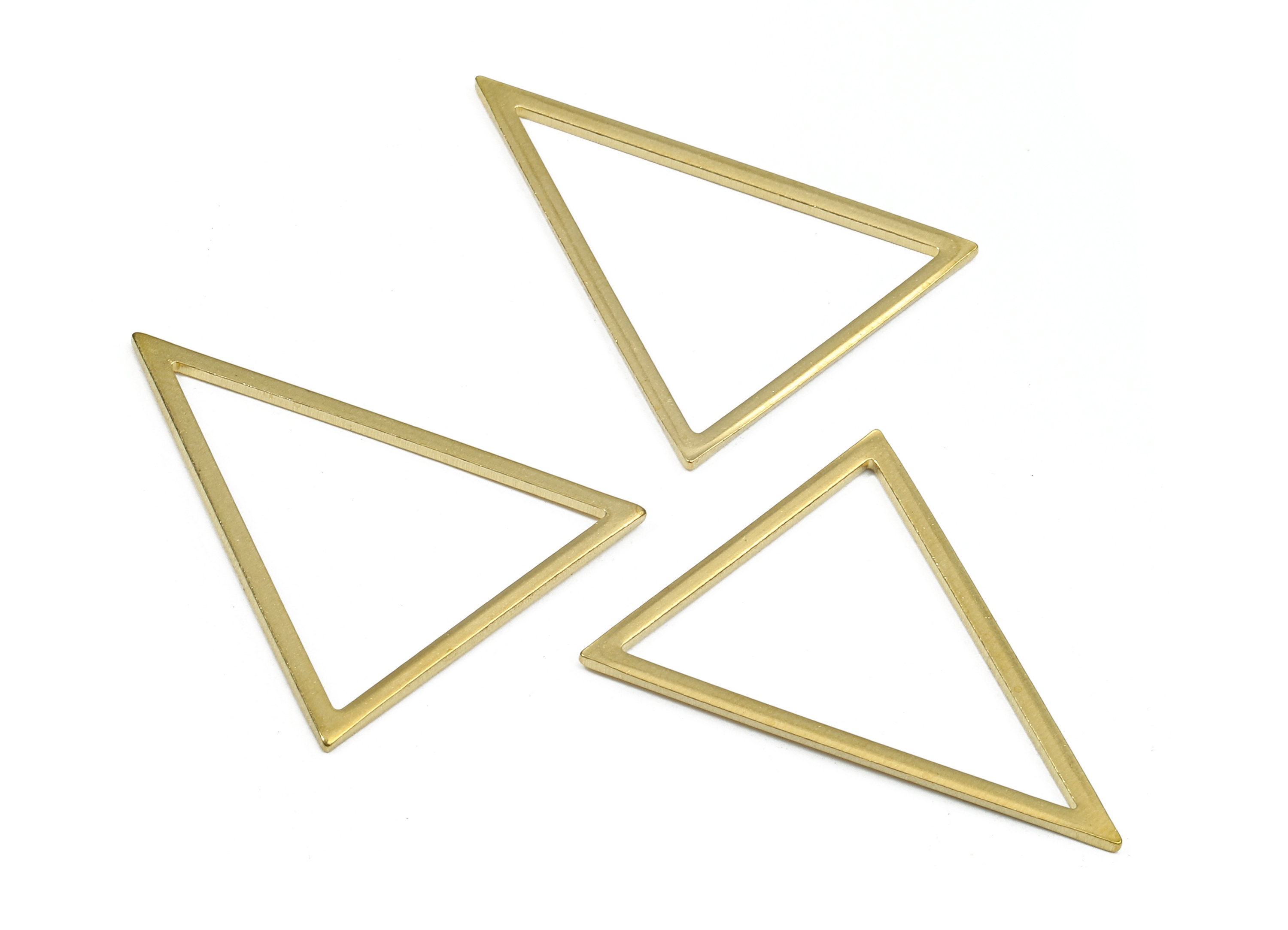 Brass Triangle Ring Charms Raw Brass Triangle Earrings and - Etsy