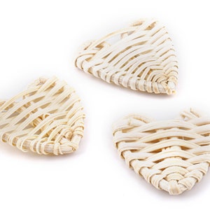 Handwoven Rattan Heart Charms - Heart Rattan Earrings and Pendant ...