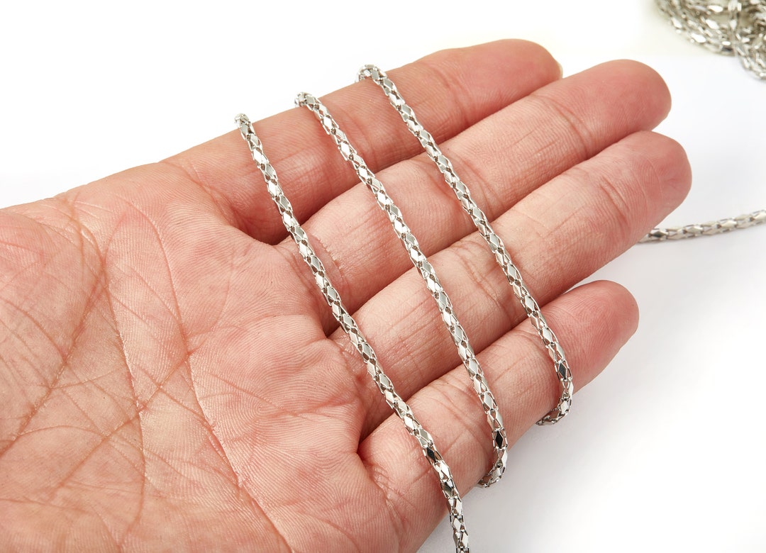 Hollow Mesh Chain - Round Hollow Mesh Snake Chain - Iron Necklace Chain ...