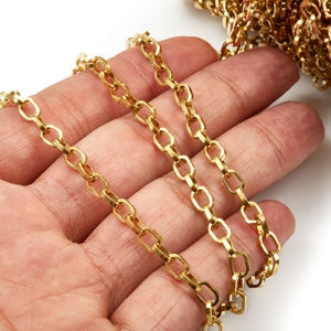 Brass Cable Chain - Raw Brass Chain - Open Link - 0.26" X 0.18" X 0.05 ...