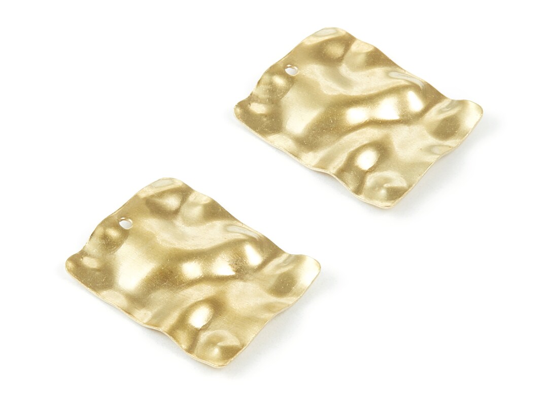 Brass Wavy Rectangle Charms - Wavy Rectangle Raw Brass Pendants ...