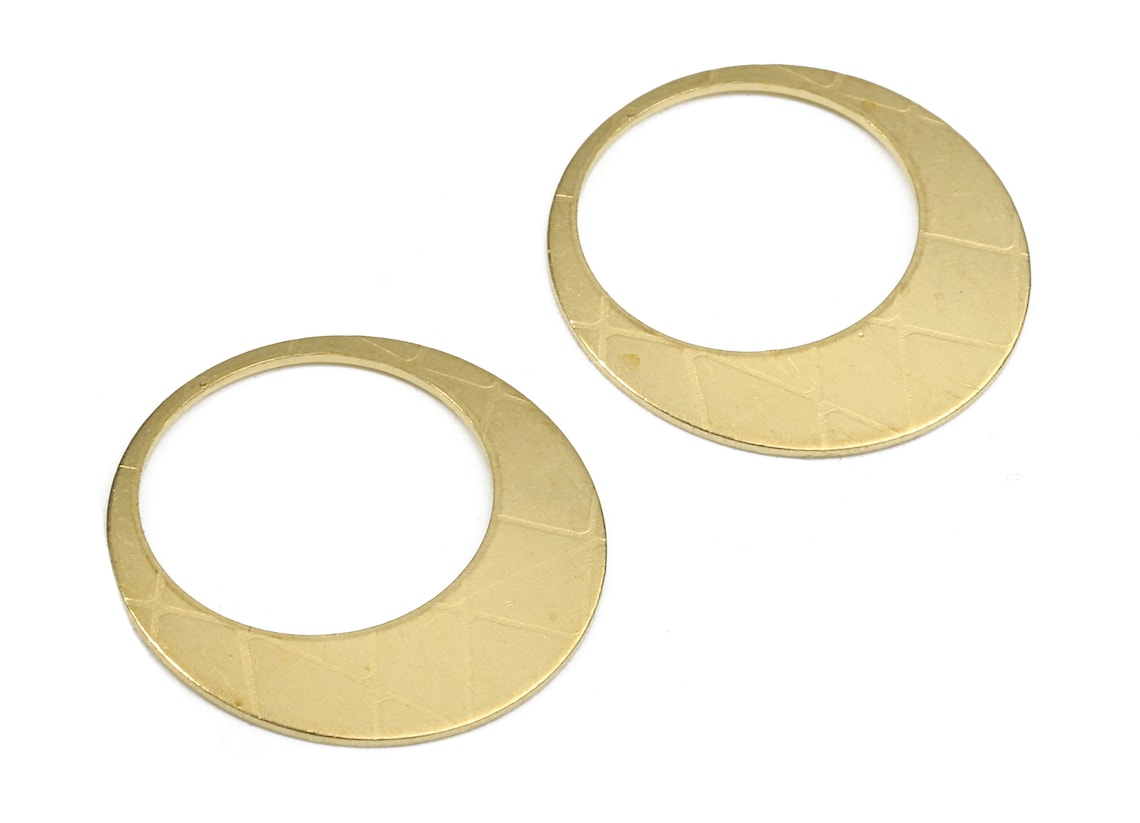 Brass Circle Charms Raw Brass Texture Circle Earrings and - Etsy