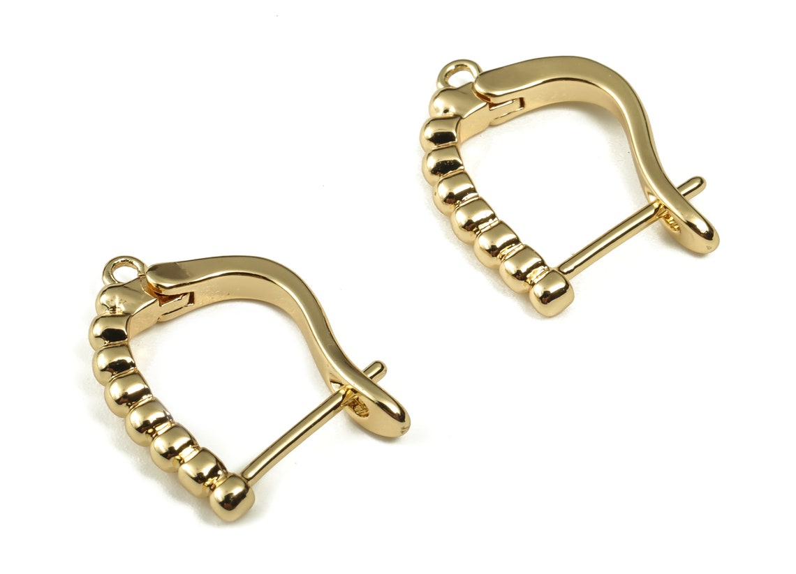 Beaded Hoop Earring With Open Ring – Huggie Earring Stud – DIY Earring ...