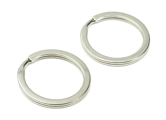 Silver Plated Metal Key Rings Flat Split Rings Circle Key - Etsy