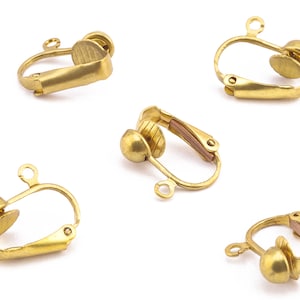 Brass Earring Clips - Raw Brass Screw Back Clips Earrings - Screwback ...