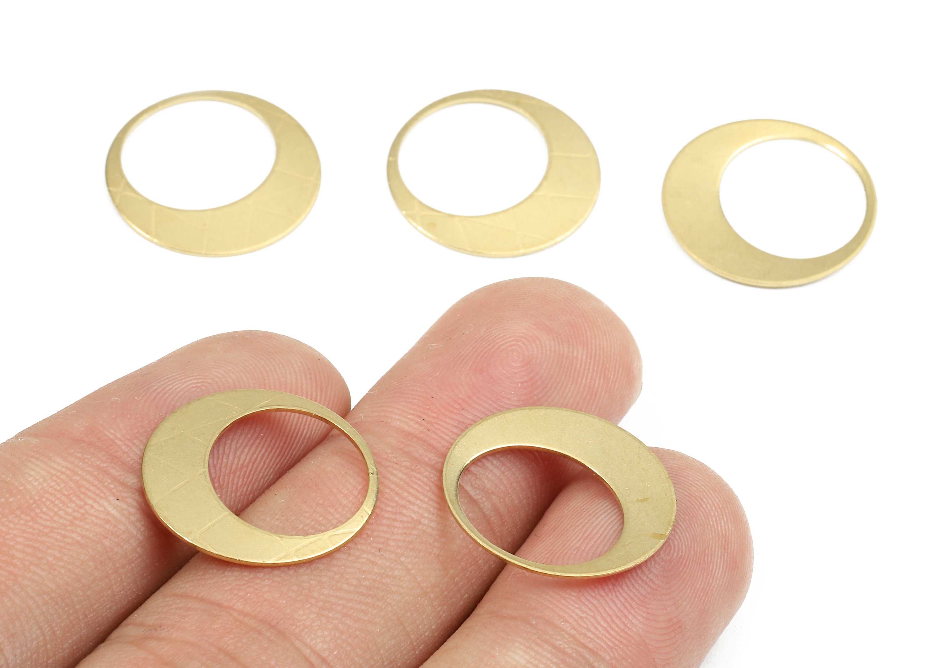 Brass Circle Charms Raw Brass Texture Circle Earrings and - Etsy