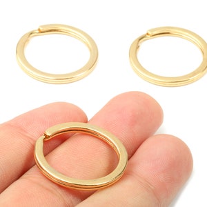 KC Gold Tone Metal Key Rings - Flat Split Rings - Circle Key Rings ...
