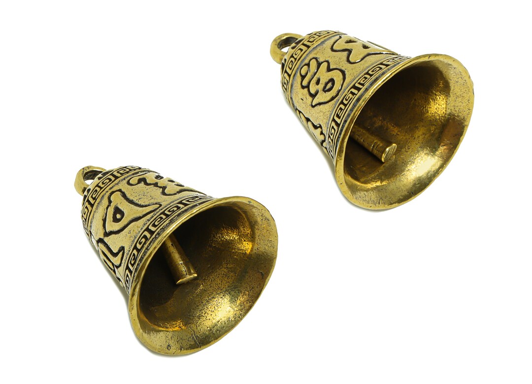 Brass Bell Charm - Raw Brass Ring the Bell Earring Charms - Bell Figure ...